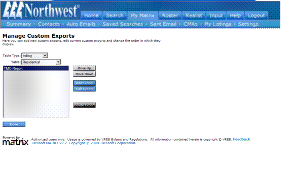 Exporting Data from CA, Regional MLS - Matrix